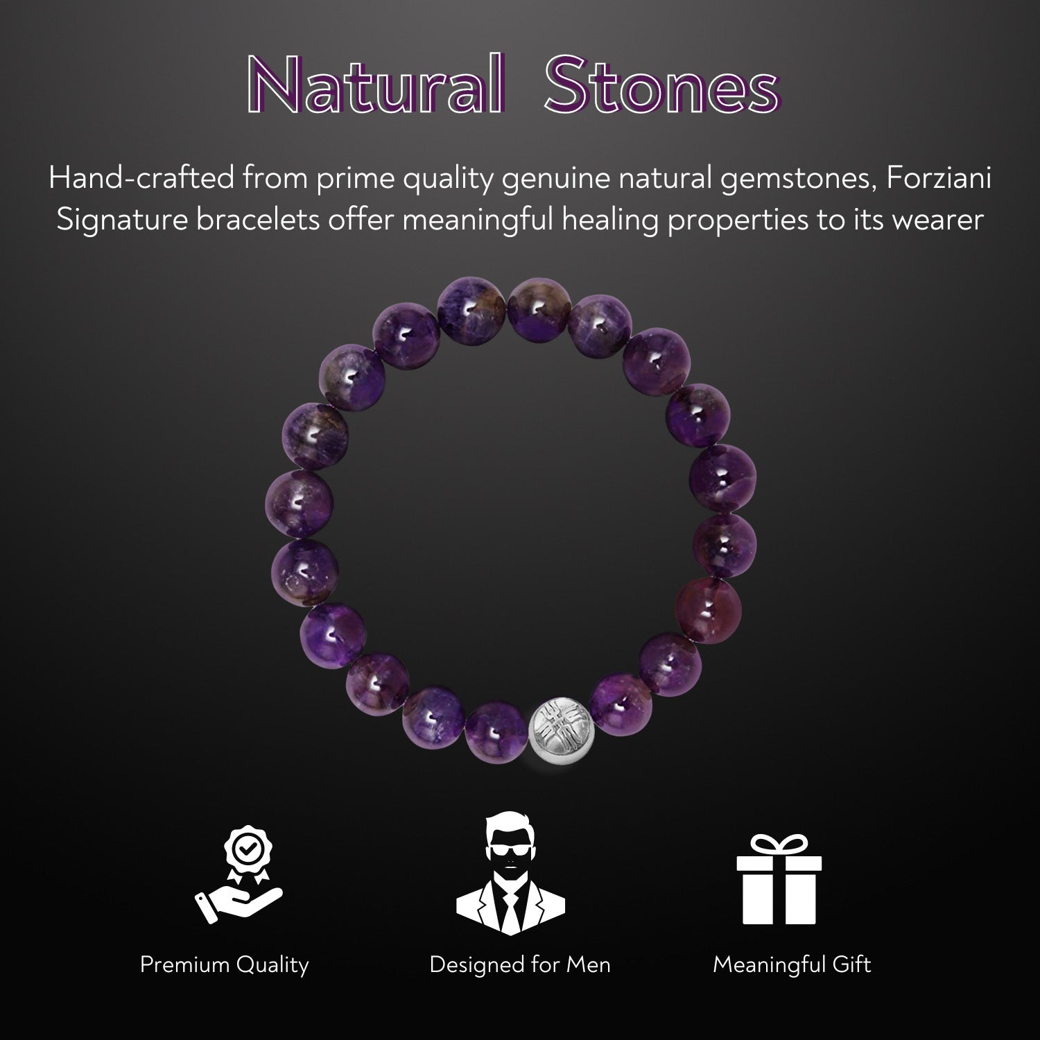 Mens amethyst bracelet store