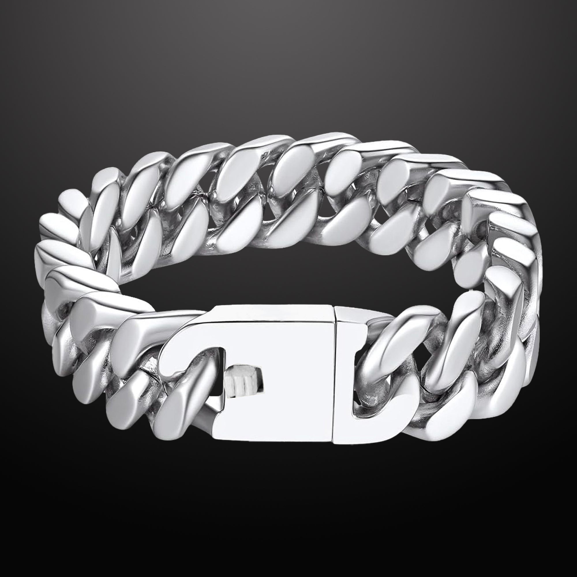 Curb Link Chain Bracelet Silver - 12mm – Forziani